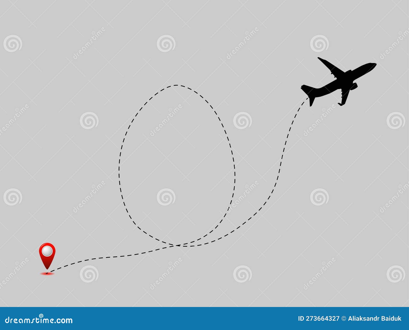 Airplane Flight Path with Easter Egg Symbol. Happy Easter. Stock Vector ...