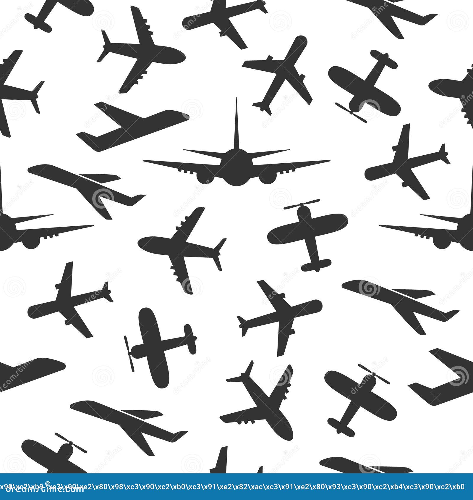 Airplane Flight Pattern White Background. Seamless Pattern Plane Stock ...