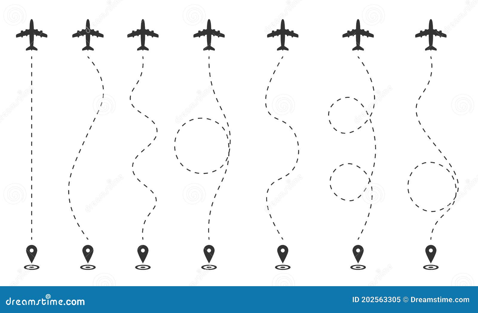 Airplane flight plan. stock illustration. Illustration of isolated ...