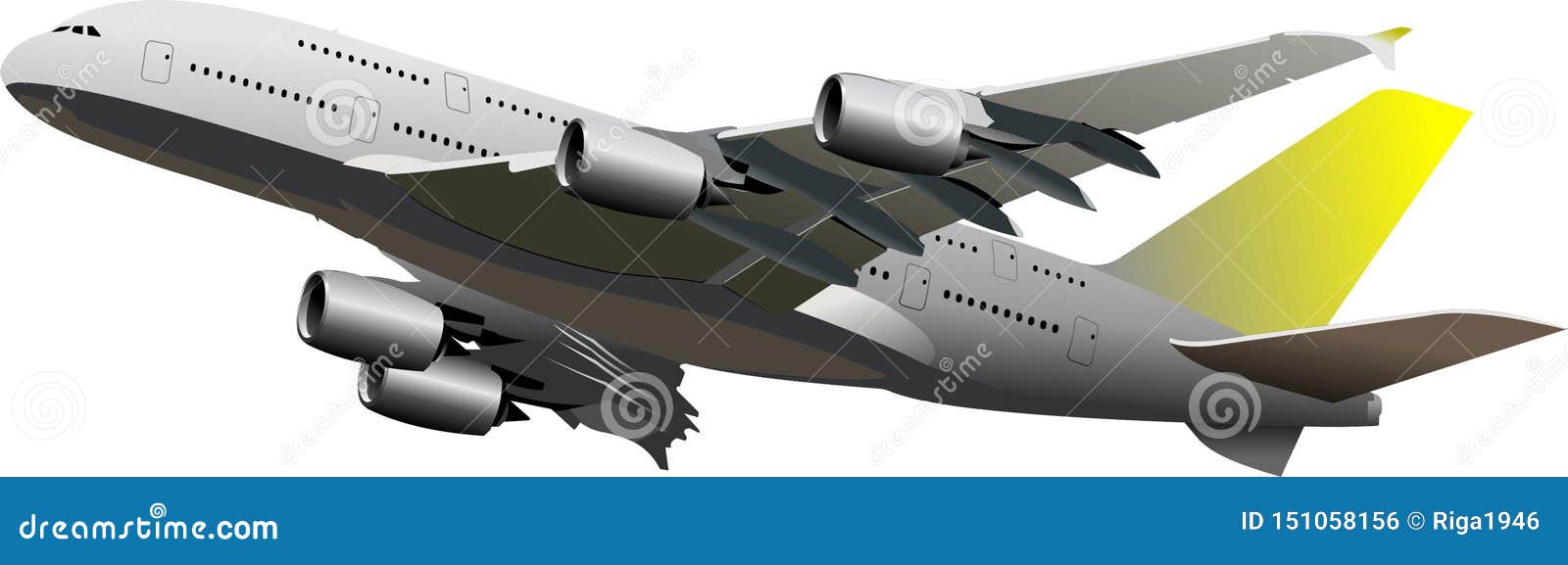 Airplane Flight. Vector Illustration Stock Vector - Illustration of ...