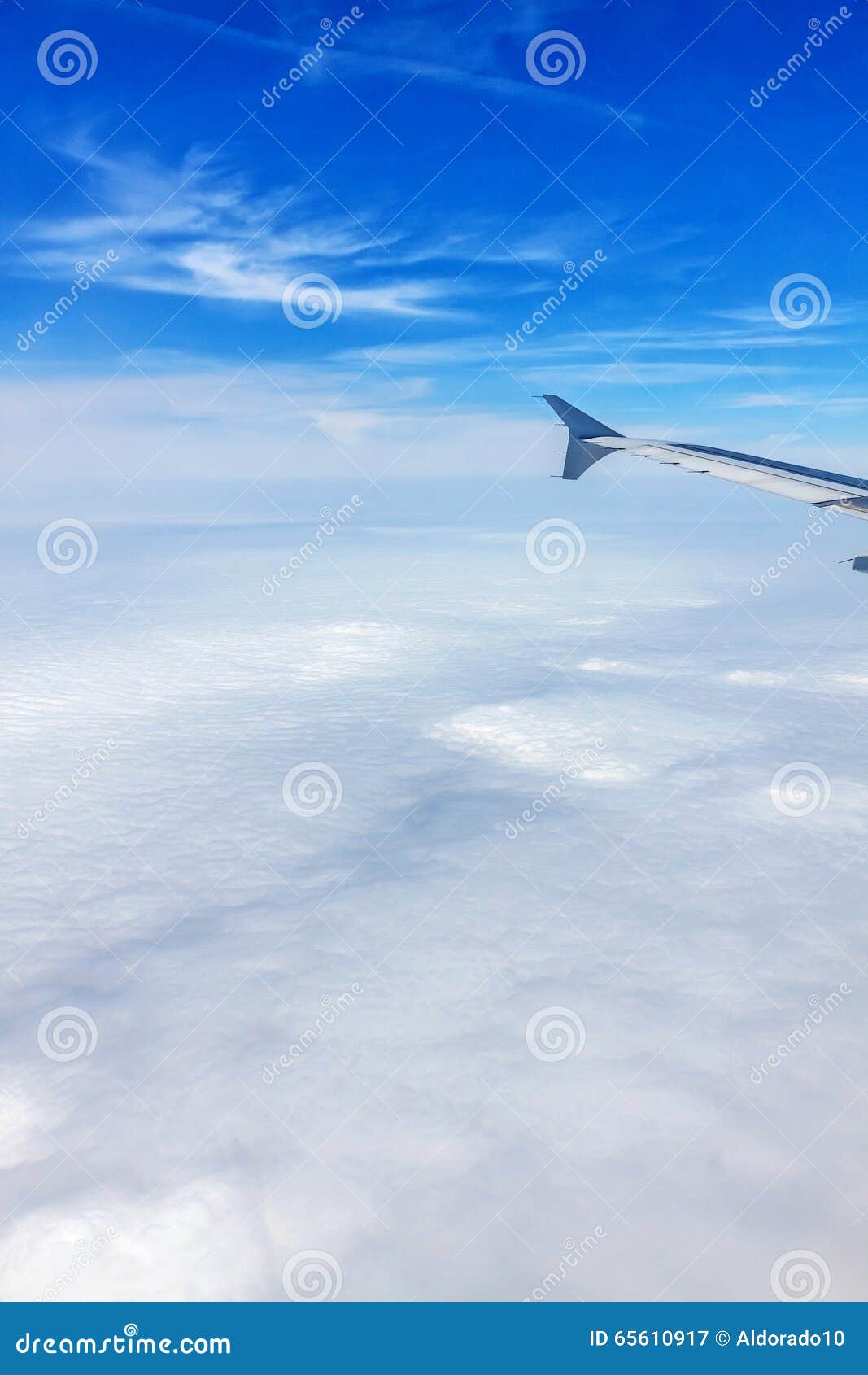 Airplane Flight - Window View Over the Clouds Stock Image - Image of ...