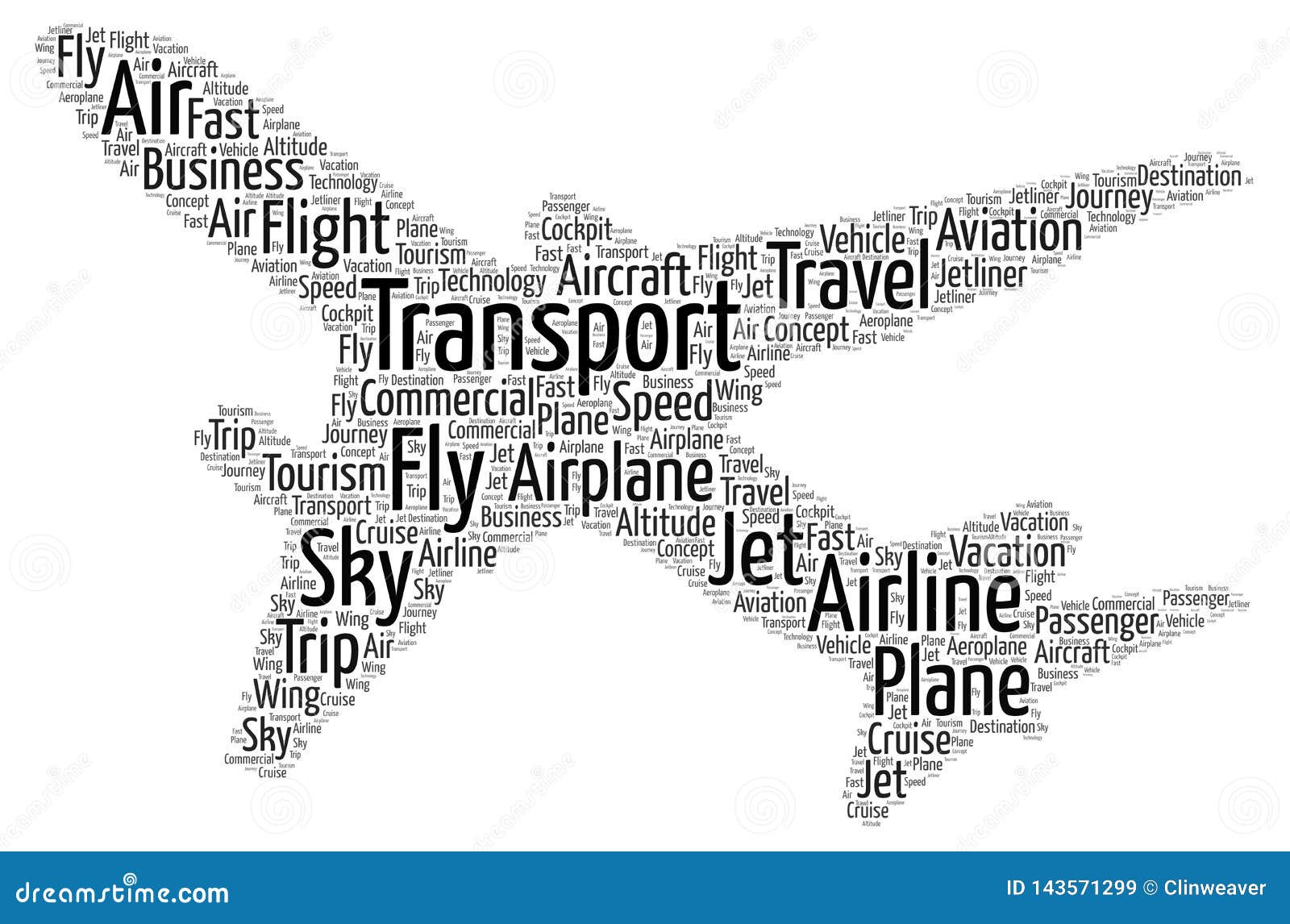 Airplane in Flight Word Cloud Stock Illustration - Illustration of ...