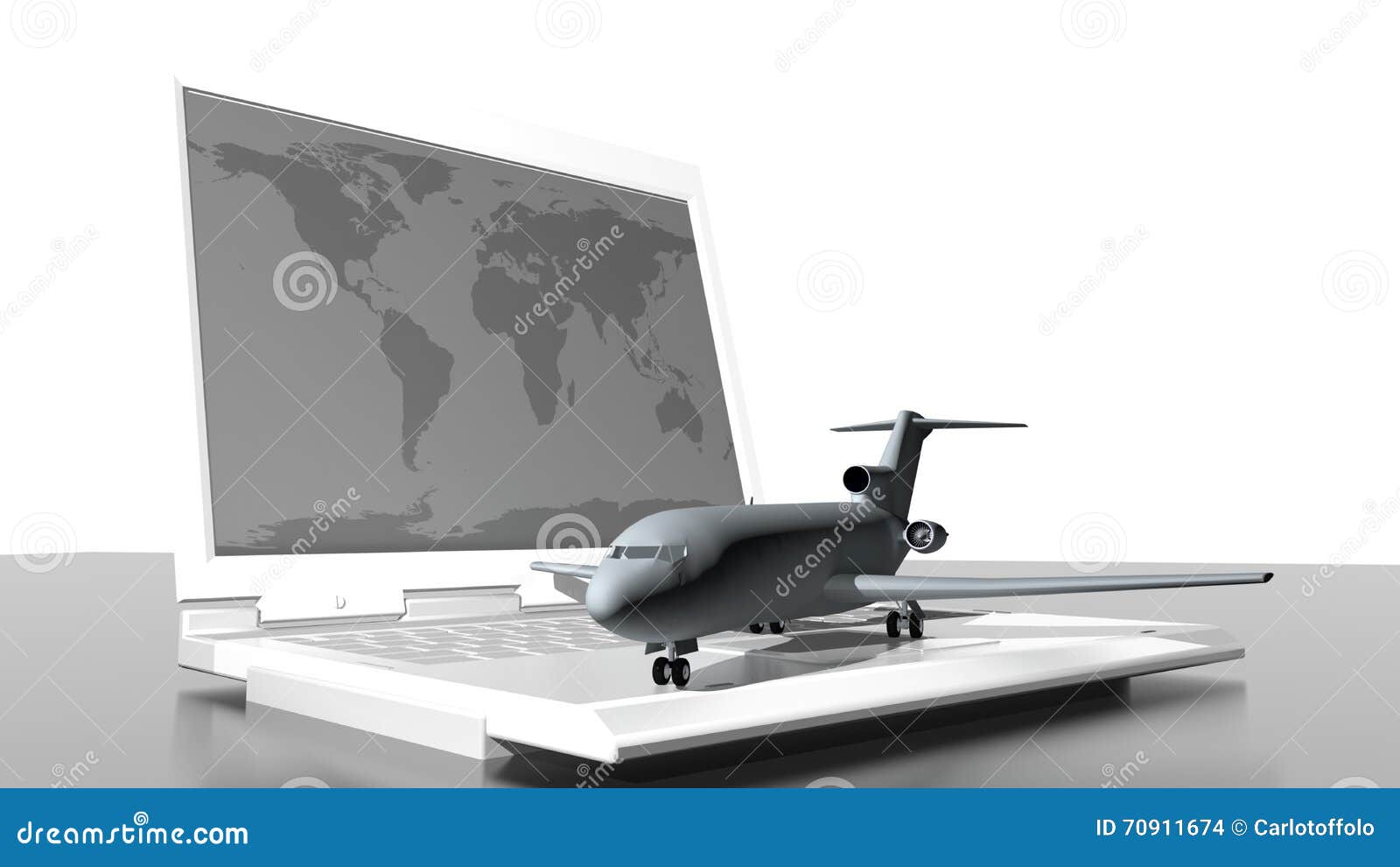 Airplane Flights and Computer Stock Illustration - Illustration of ...
