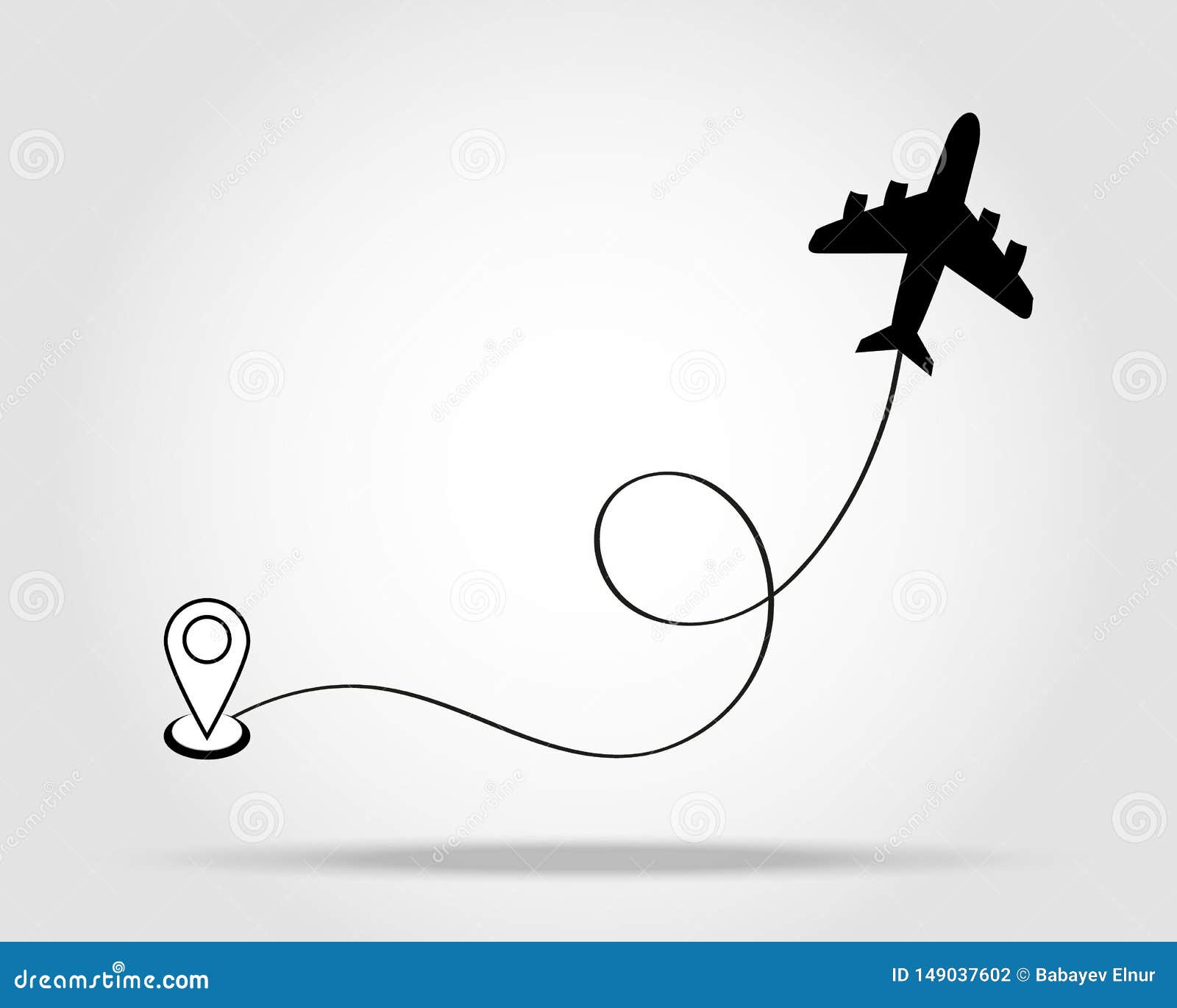 Airplane Fligth Route or Air Plane Destination Line Path Vector Icon ...