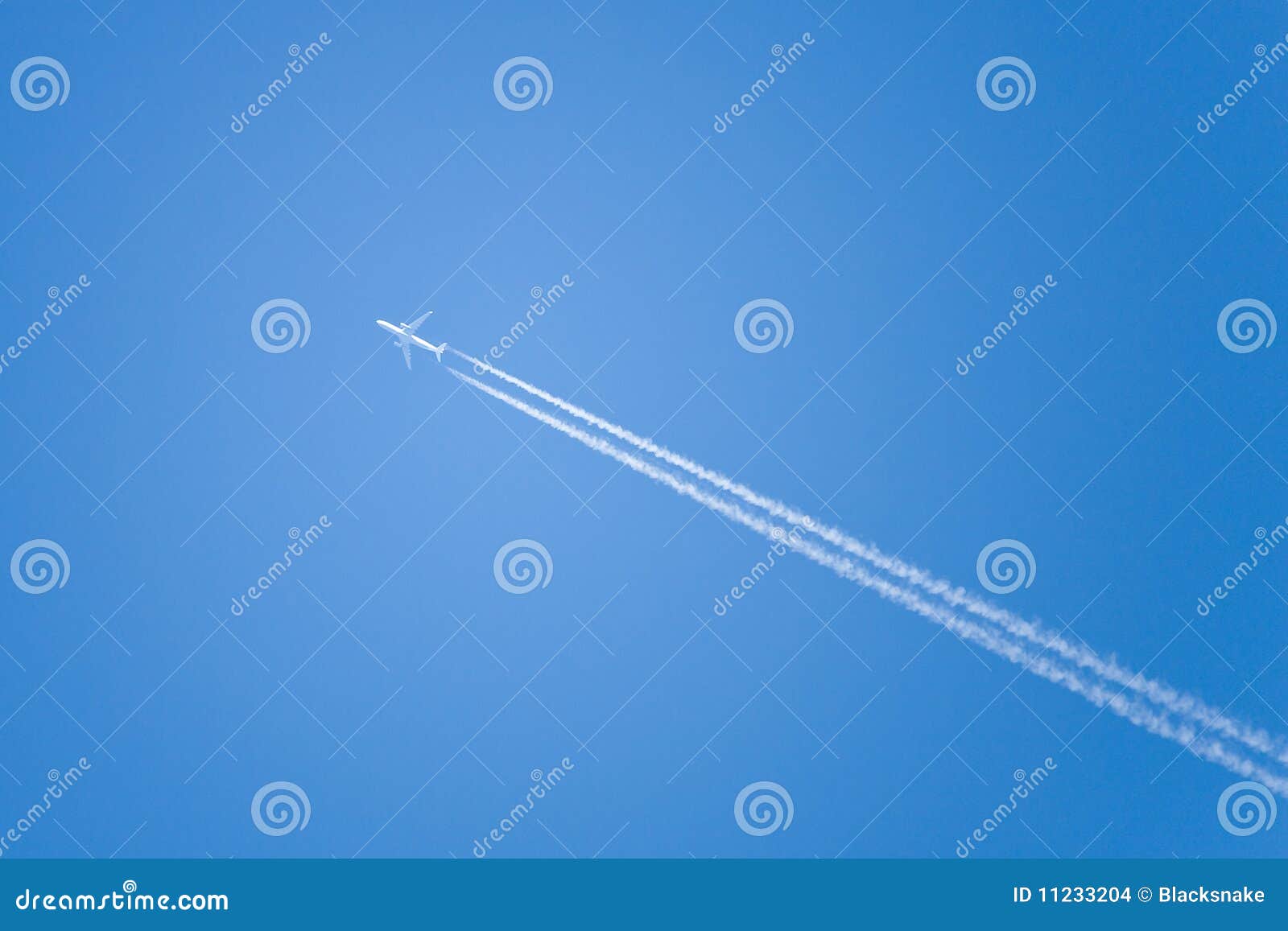 Airplane fly at blue sky stock photo. Image of soar, blue - 11233204