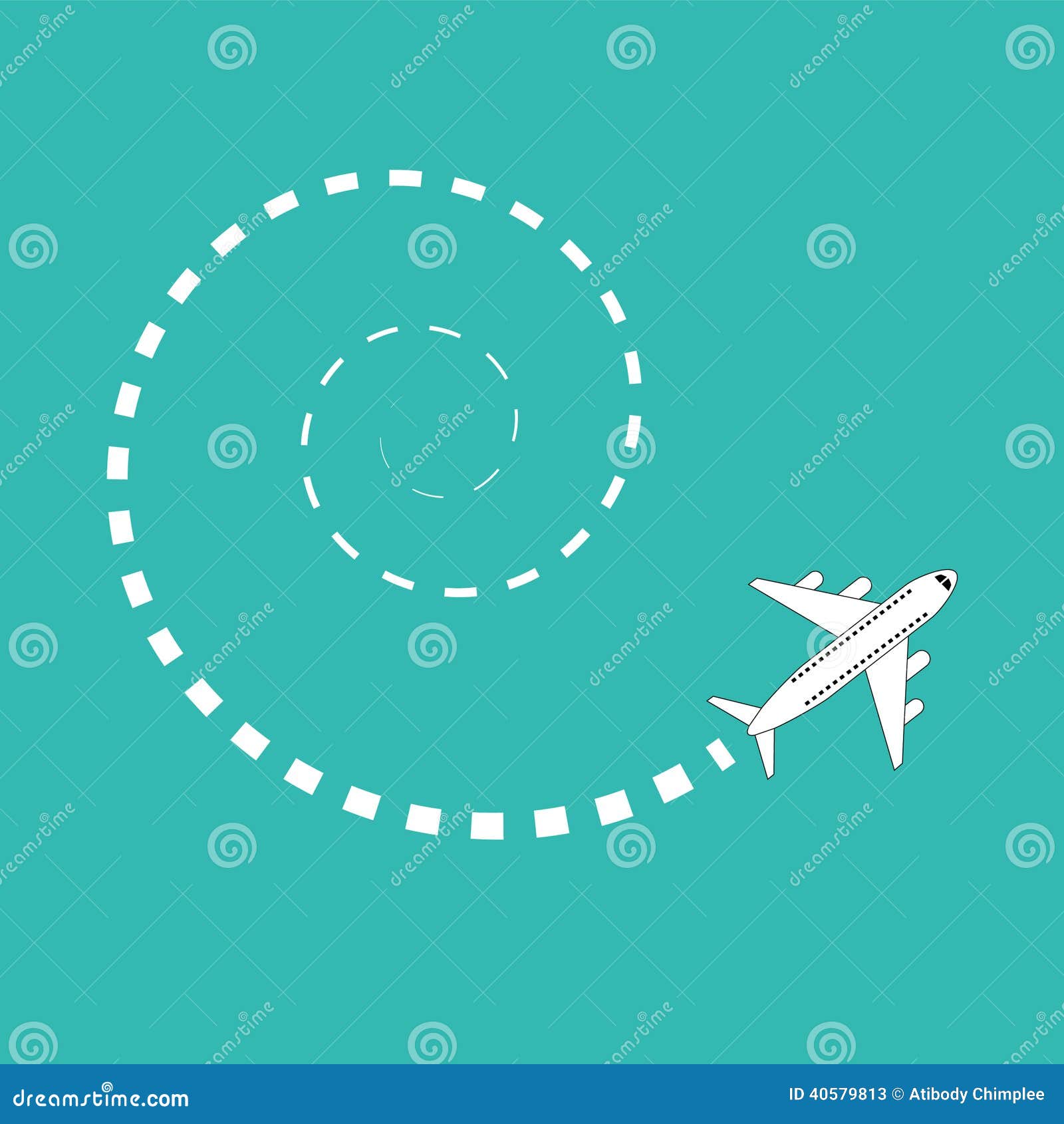 Airplane fly circle stock illustration. Illustration of concept - 40579813