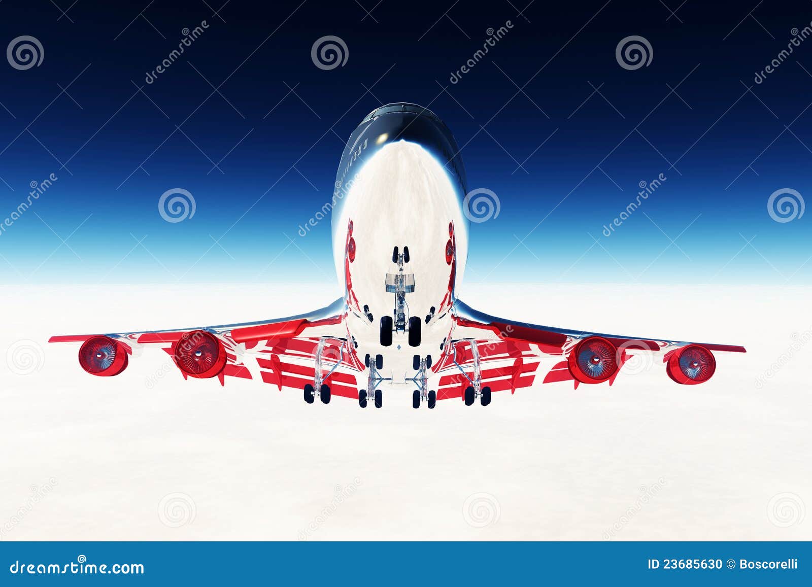 Airplane Flying 3D Render 03 Stock Illustration - Illustration of ...
