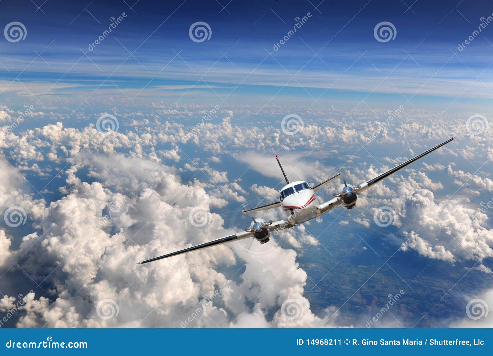 Airplane Flying Above the Clouds Stock Image - Image of cumulonimbus ...
