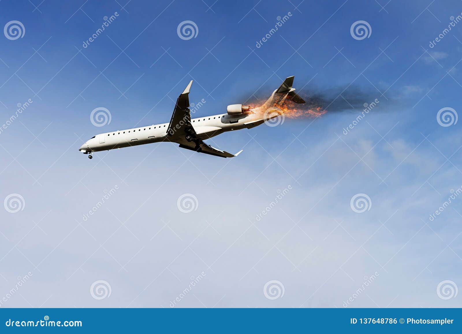 Flying Engine Twin Propeller Plane Twin Turboprop Flying In The Sky ...