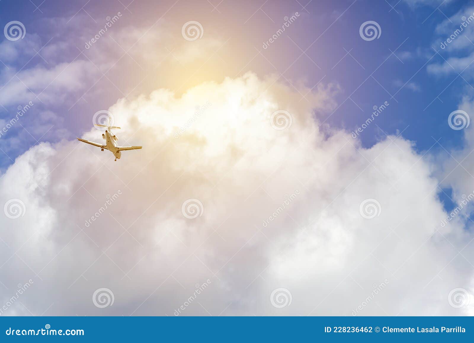 Airplane Flying through the Clouds Stock Photo - Image of atmosphere ...