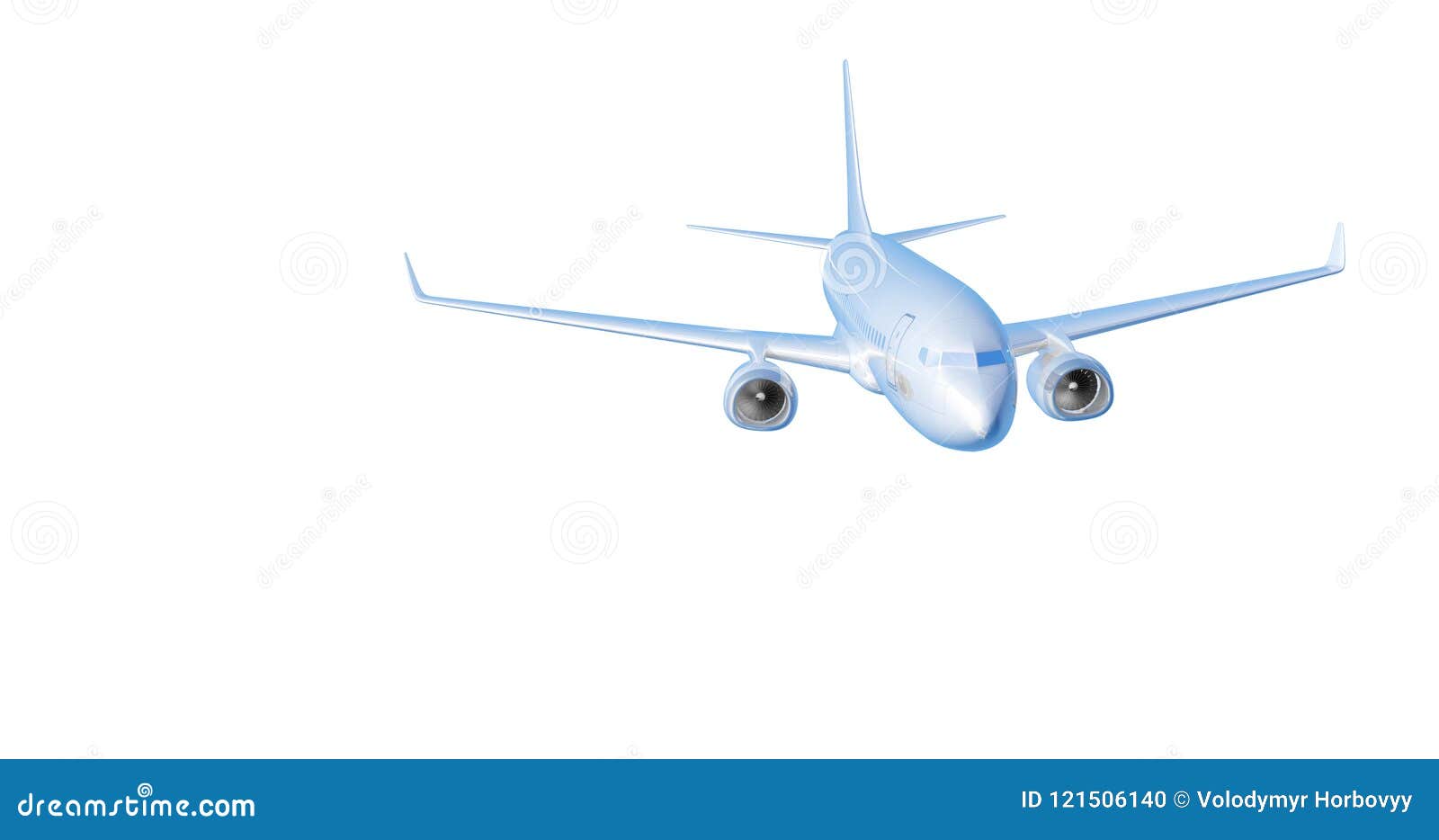 Airplane flying. 3D render stock illustration. Illustration of wing ...