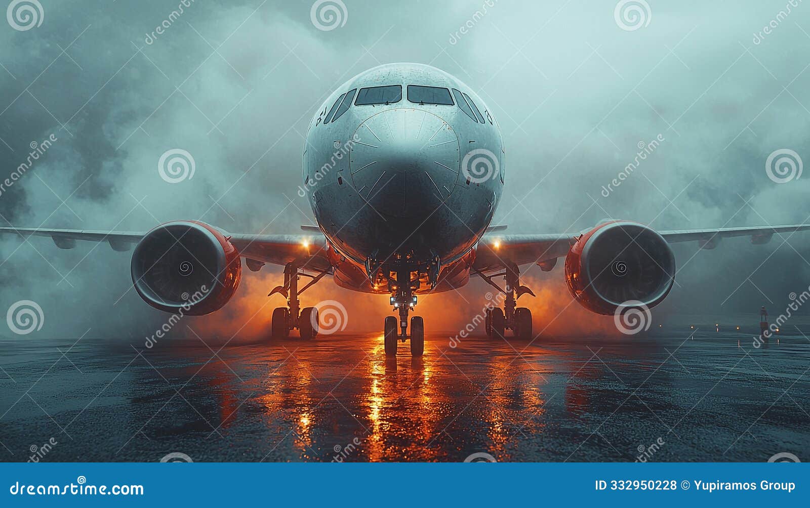 Airplane Flying in Dark Sky, Engine Taking Off Generated by AI Stock ...