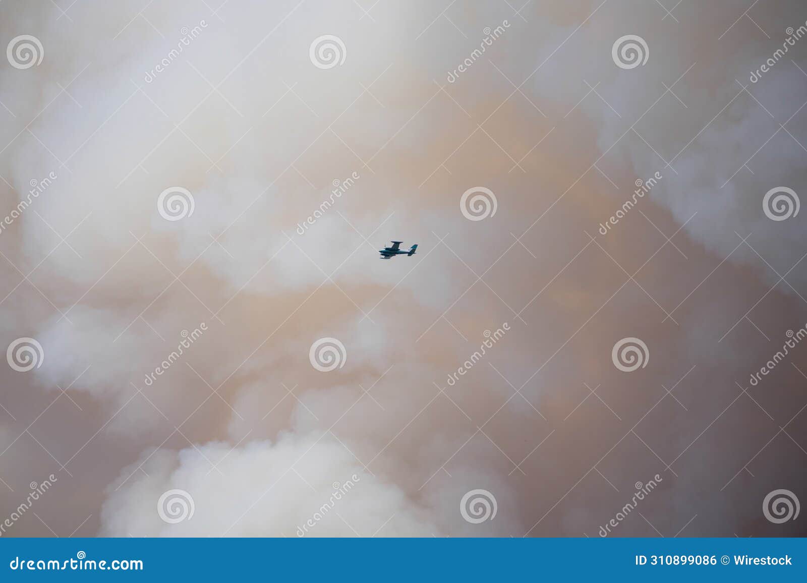 Airplane Flying with a Dense Smoke Trail in the Sky. Editorial Photo ...