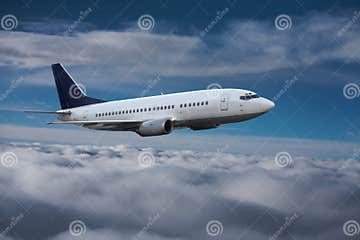 Airplane is flying high stock image. Image of transportation - 1724181
