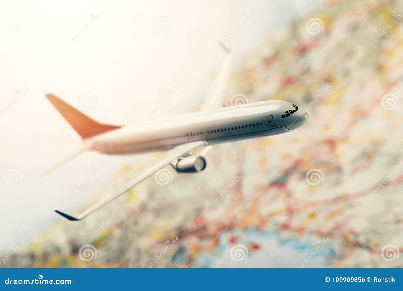 Airplane is Flying High Above the City Stock Photo - Image of aviation ...