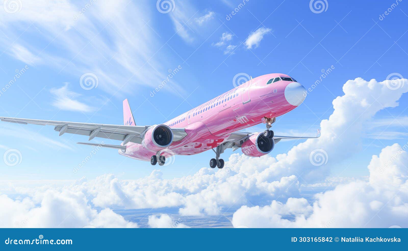 Airplane Flying High in the Sky Stock Photo - Image of away, luxury ...