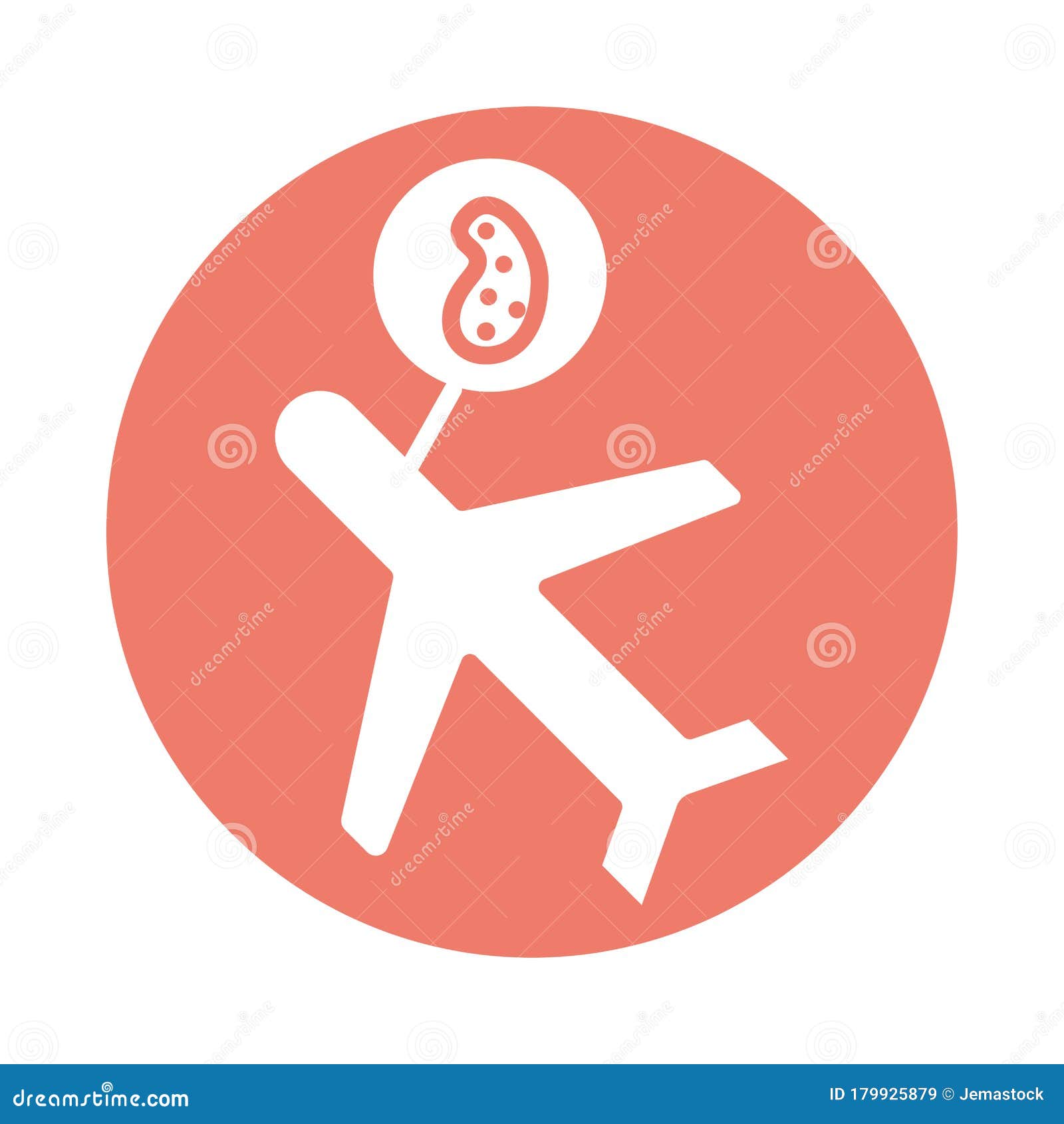 Airplane Flying with Infected Cell Covid19 Fill Icon Stock Vector ...