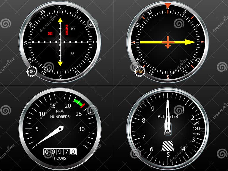 Airplane Flying Instruments Stock Vector - Illustration of airplane ...