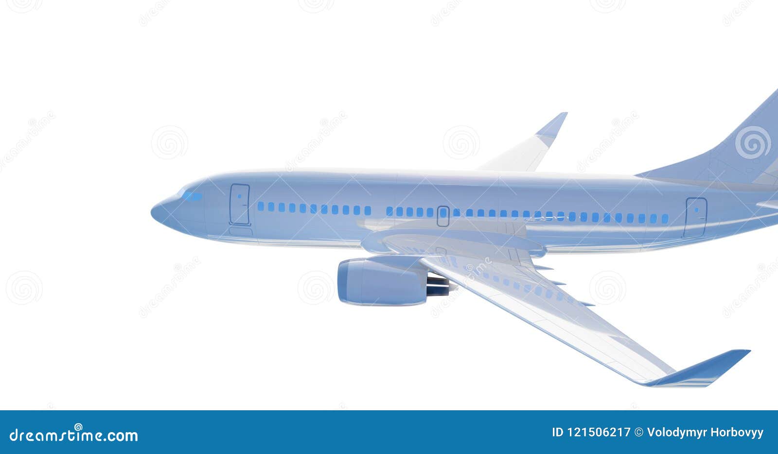 Airplane flying. 3D render stock illustration. Illustration of ...