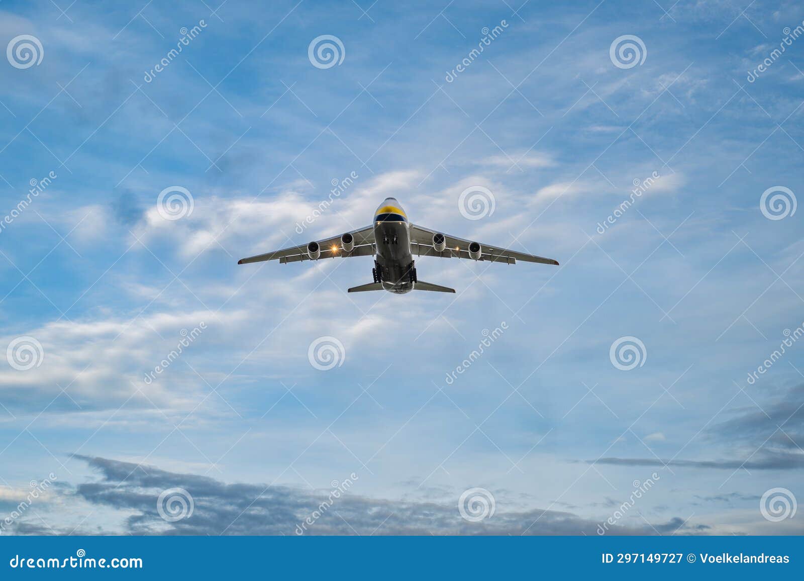 An Airplane Flying Low during Landing Stock Image - Image of transport ...