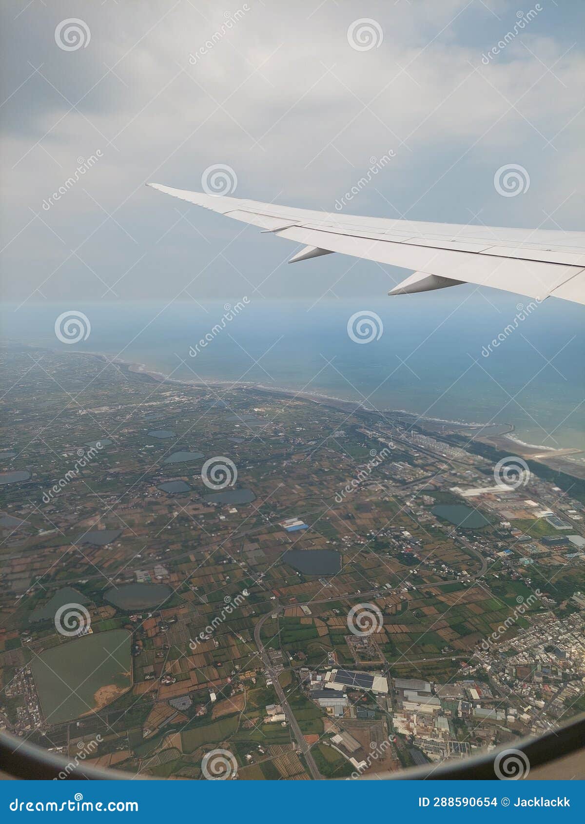 Airplane Flying Over Taiwan Stock Photo - Image of aviation, plain ...