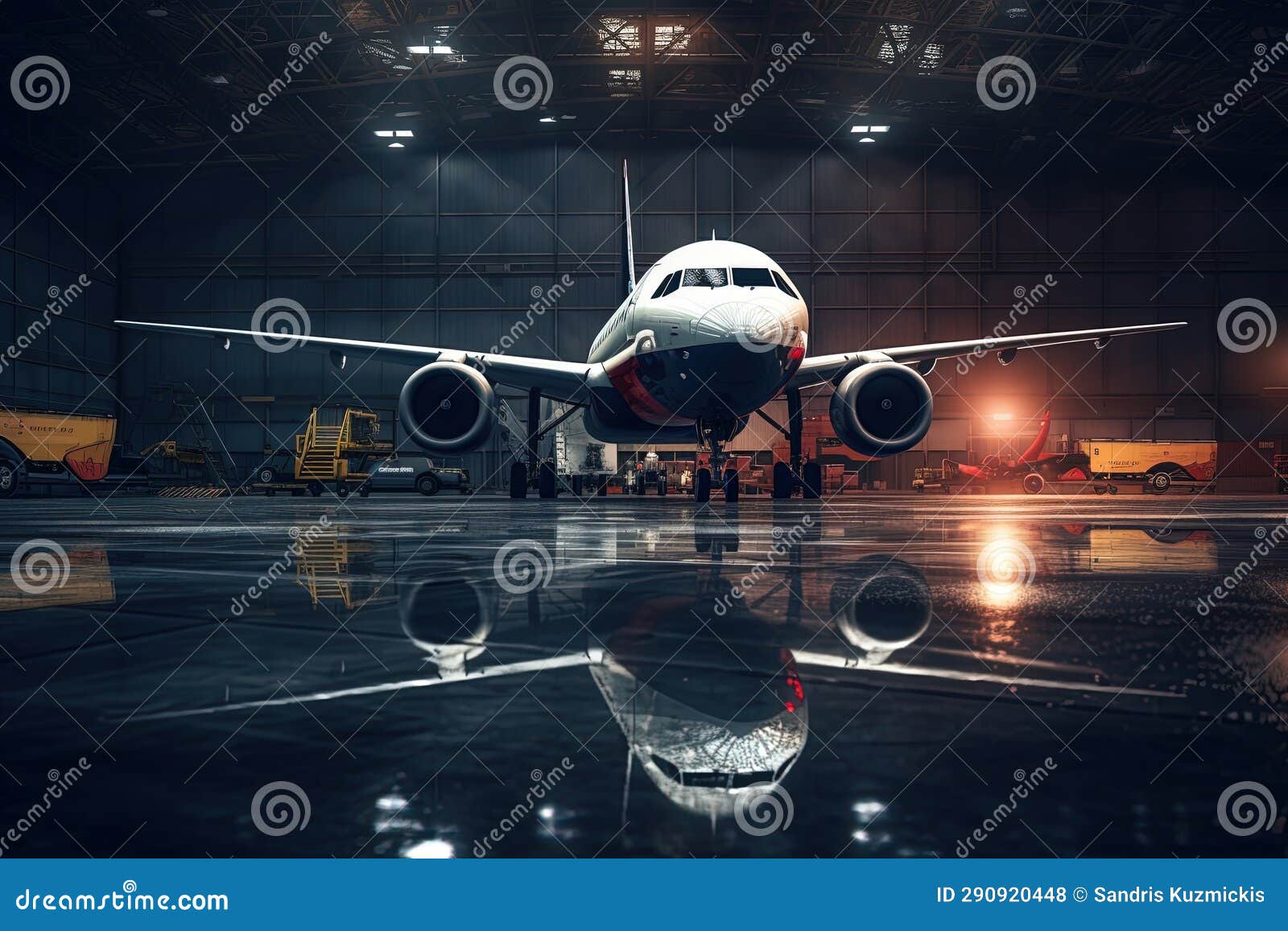 Airplane Flying Over the Water of an Ocean. Generative AI Stock ...