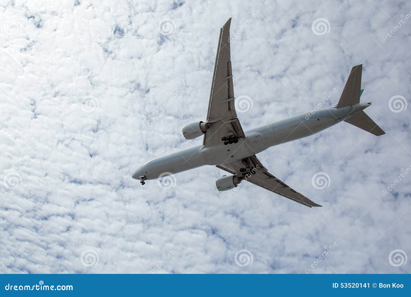 Airplane flying overhead stock image. Image of transportation - 53520141