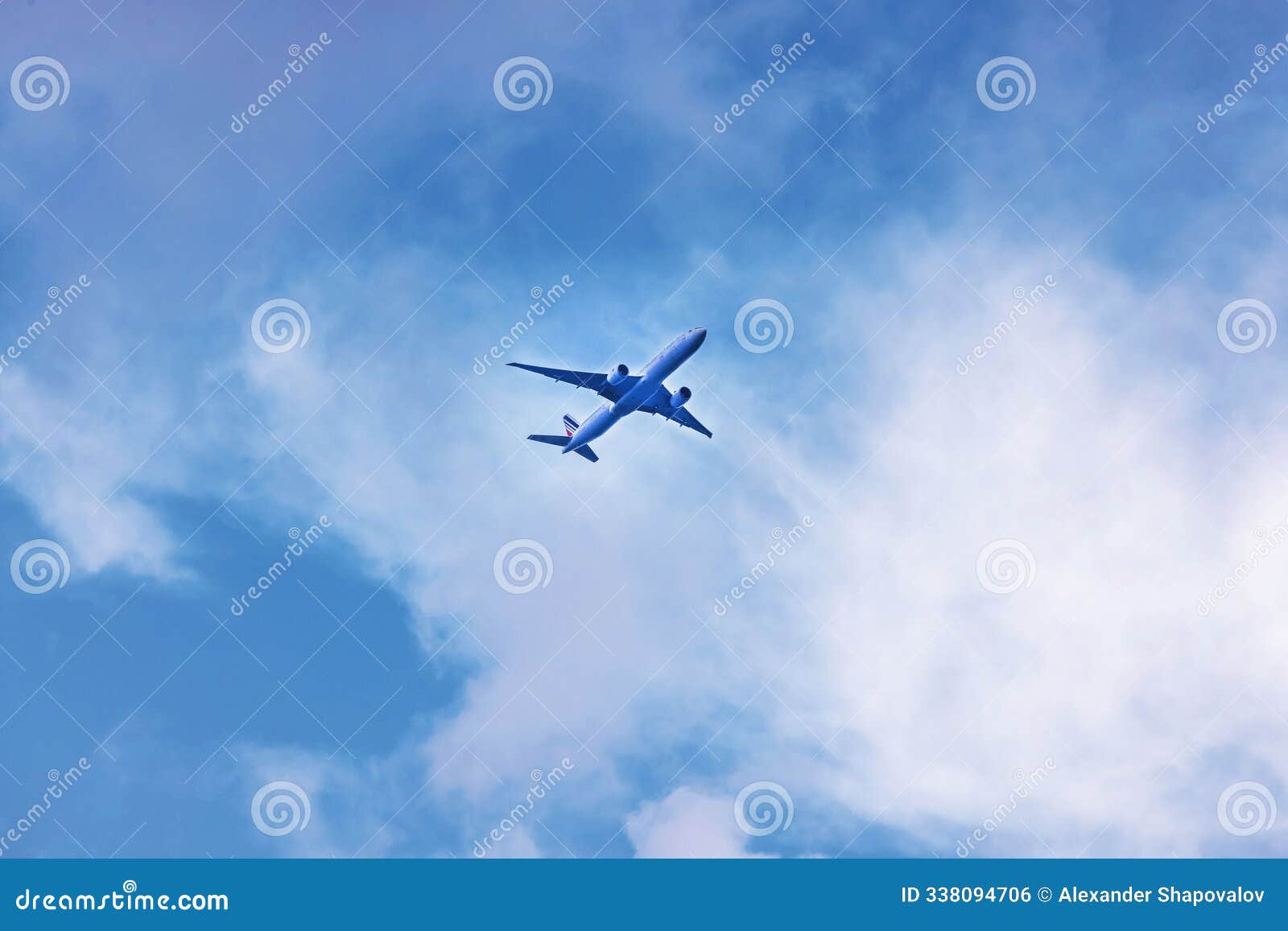 Airplane Flying in the Sky during Landing Approach in Miami Stock Photo ...