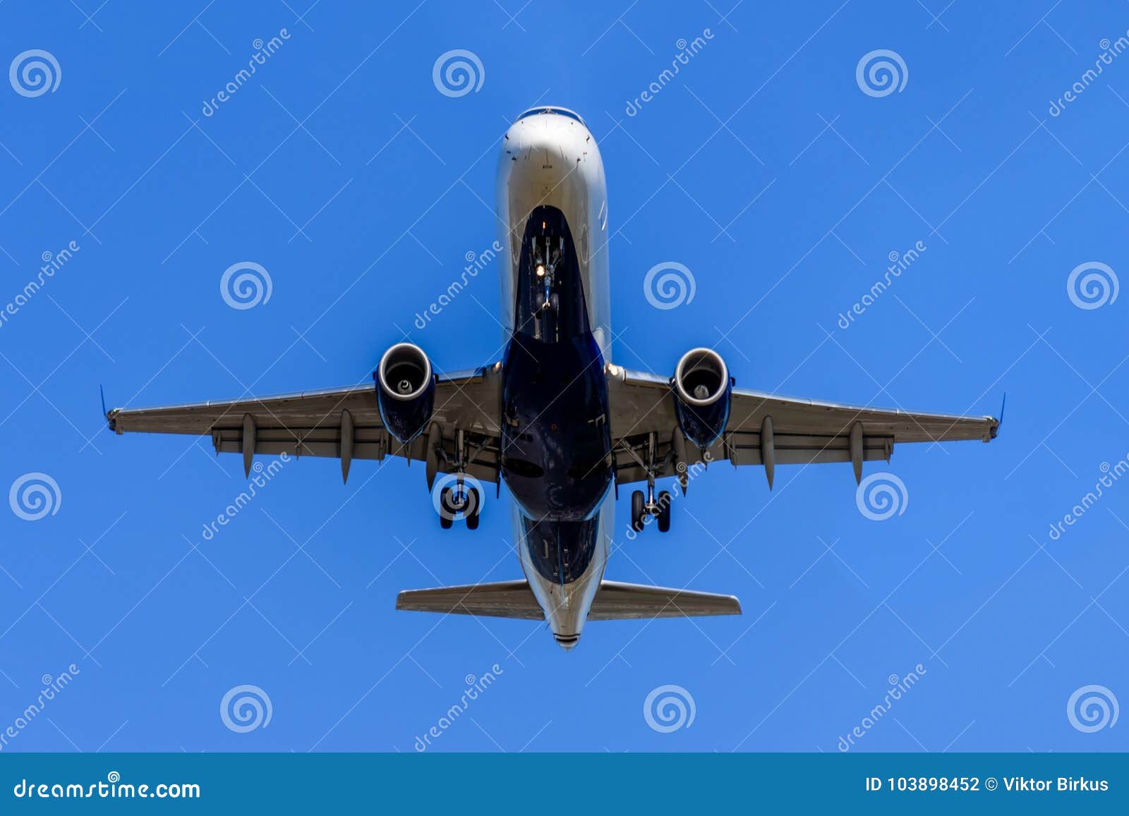 Airplane Flying Under the Sky. Stock Photo - Image of comfort, arrival ...