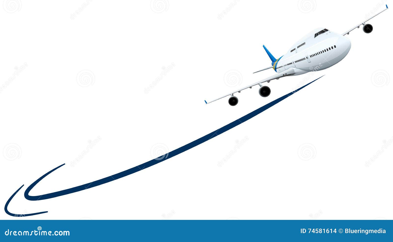 Airplane Flying on White Background Stock Vector - Illustration of ...