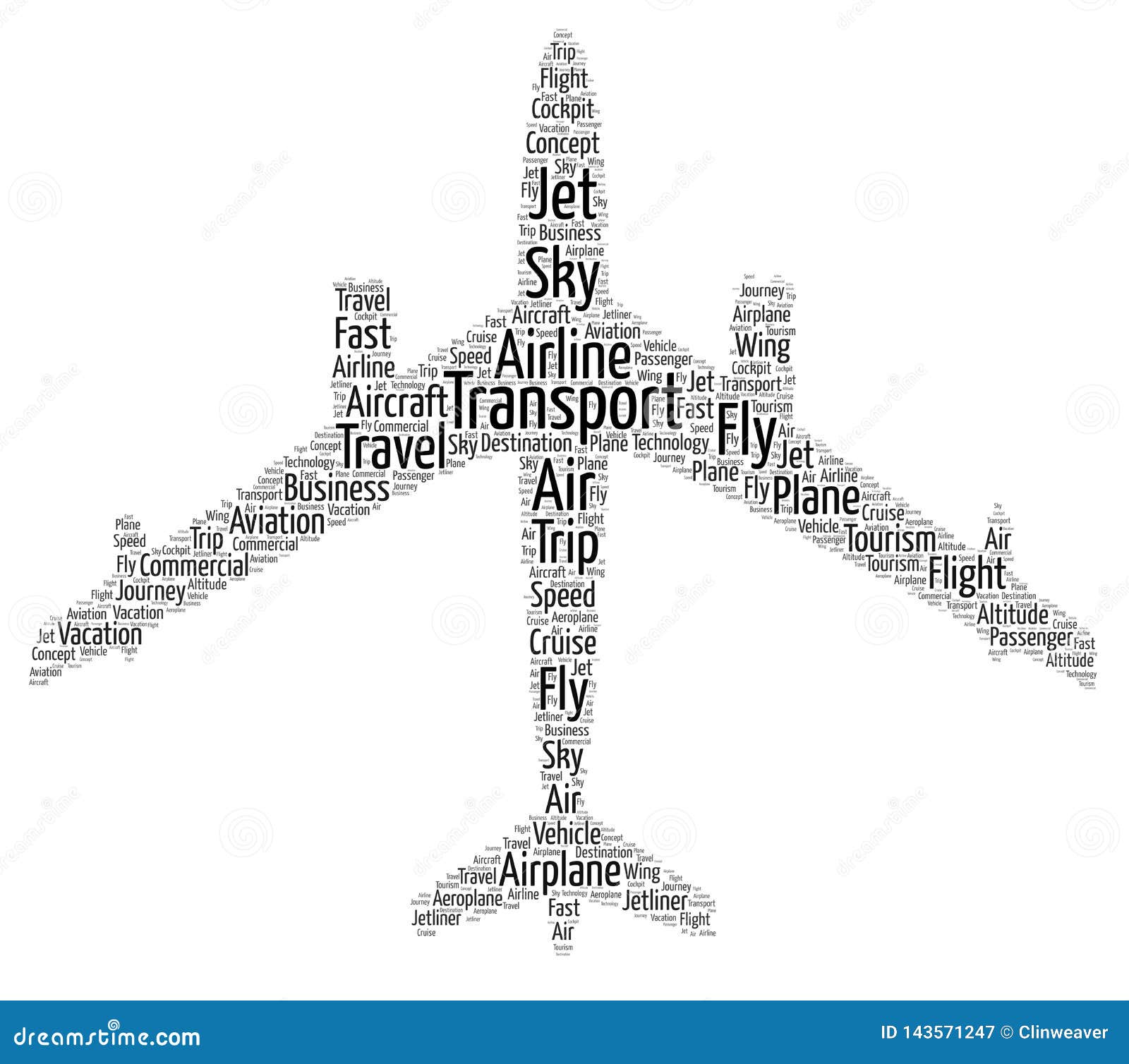 Airplane Flying Word Cloud stock illustration. Illustration of altitude ...