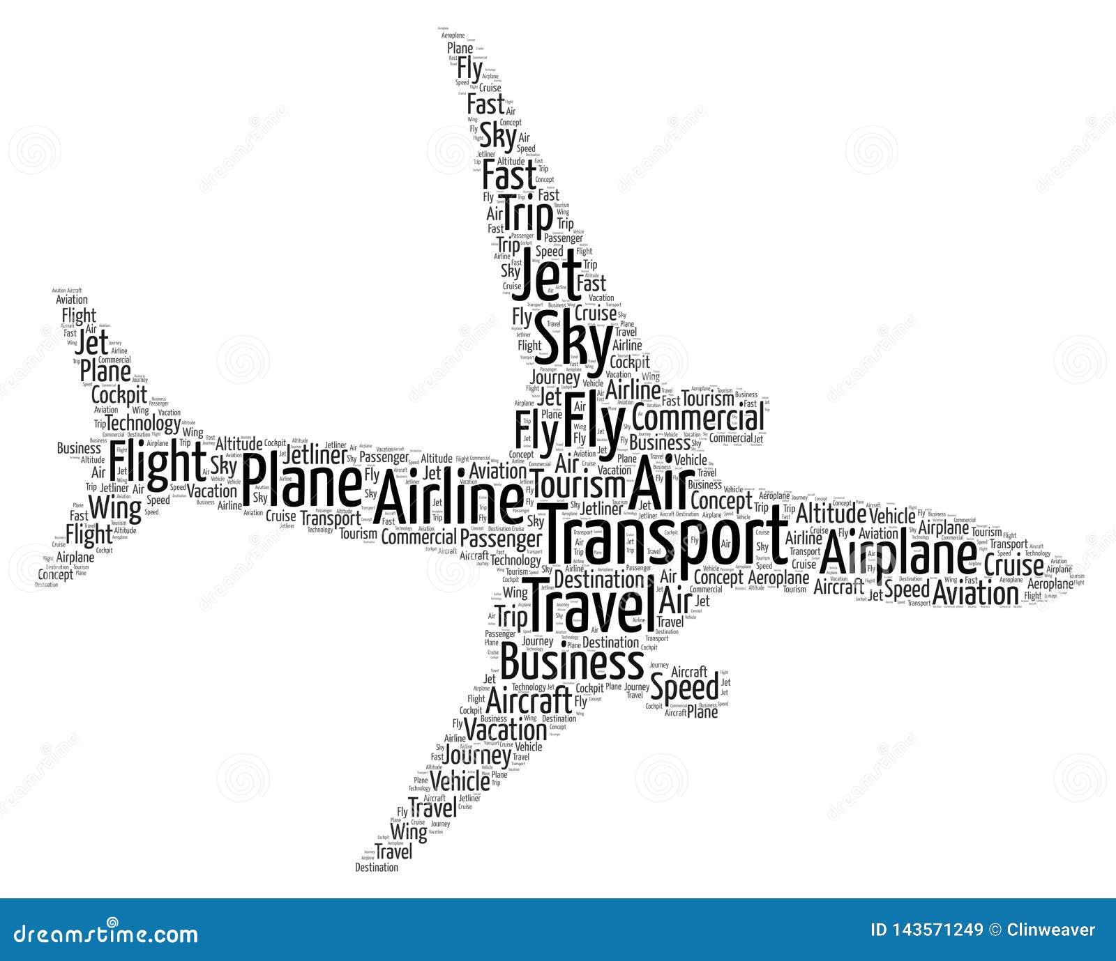 Airplane Flying Word Cloud stock illustration. Illustration of vehicle ...
