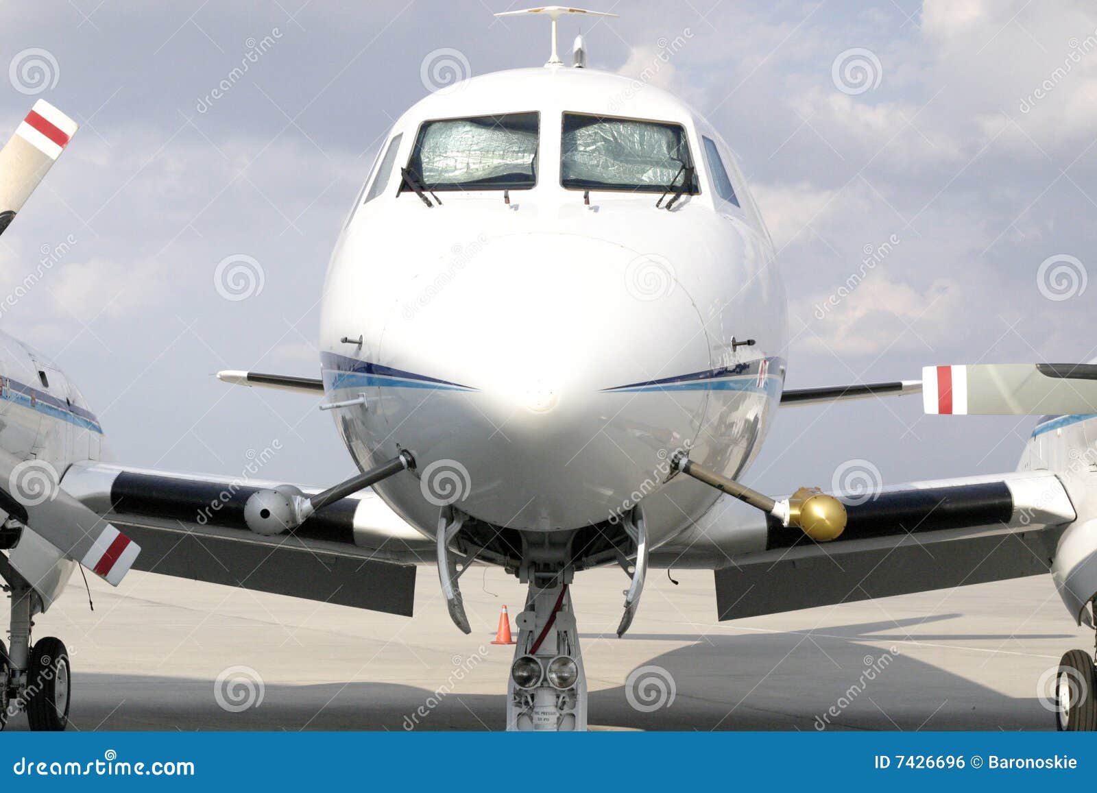 Airplane Front stock photo. Image of weather, business - 7426696