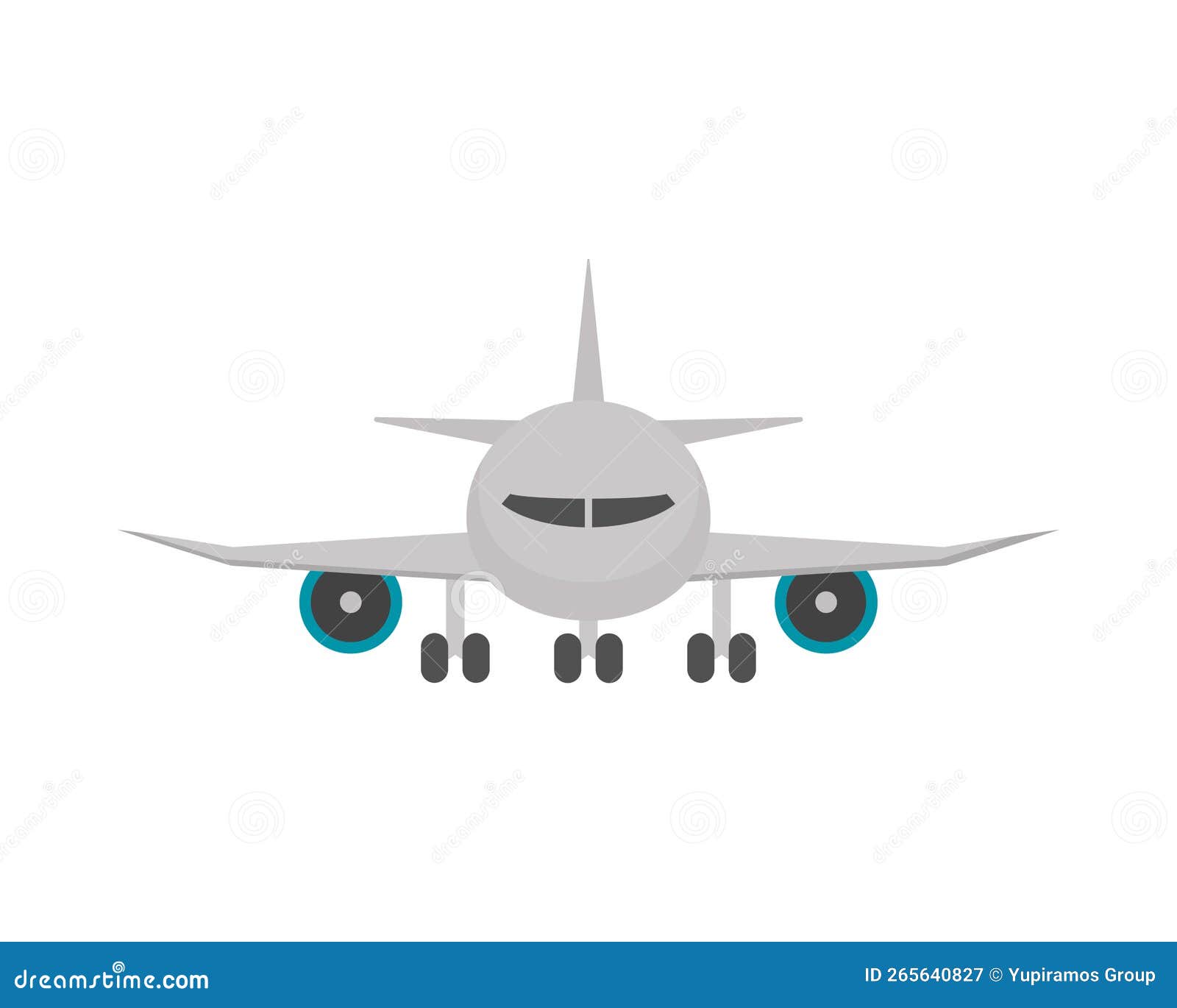 Airplane front view stock vector. Illustration of airline - 265640827