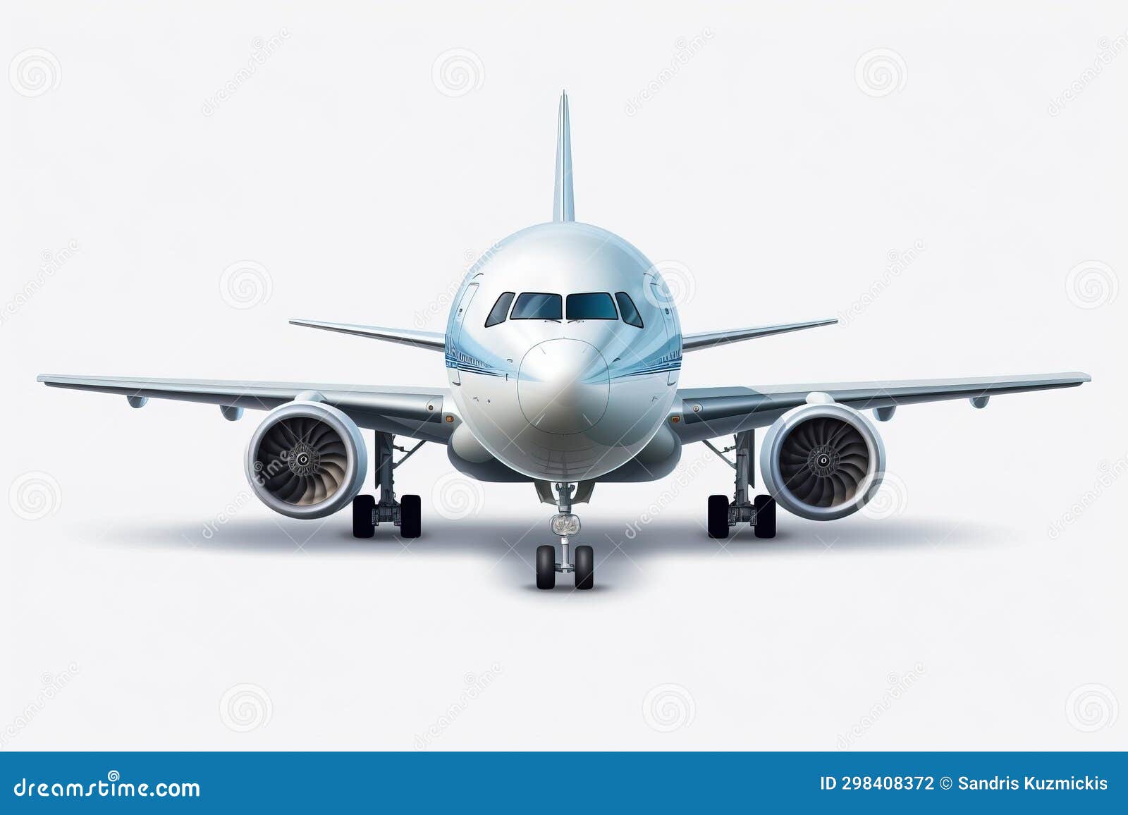 Airplane Front View Isolated on White Background. Generative AI Stock ...