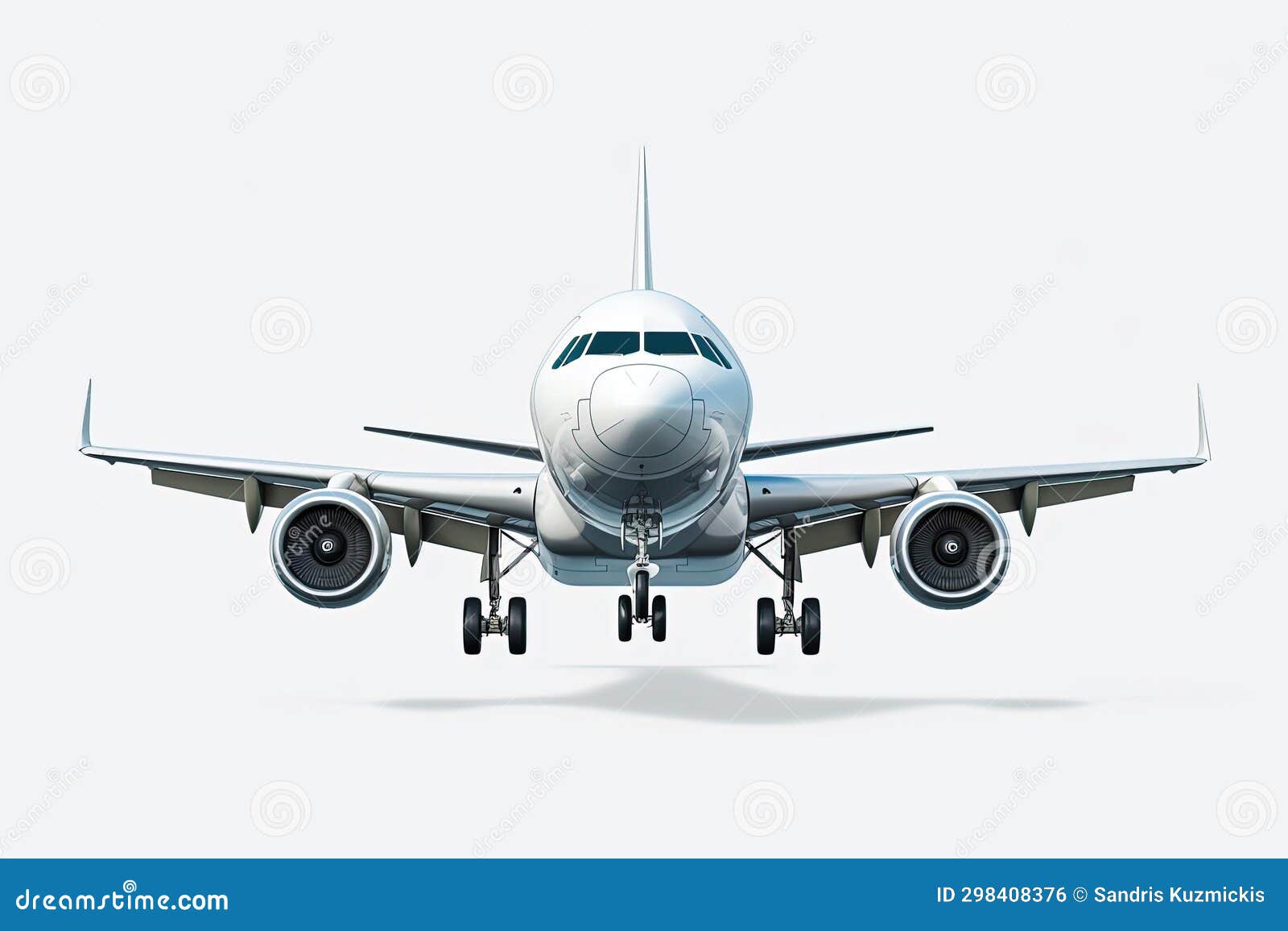 Airplane Front View Isolated on White Background. Generative AI Stock ...