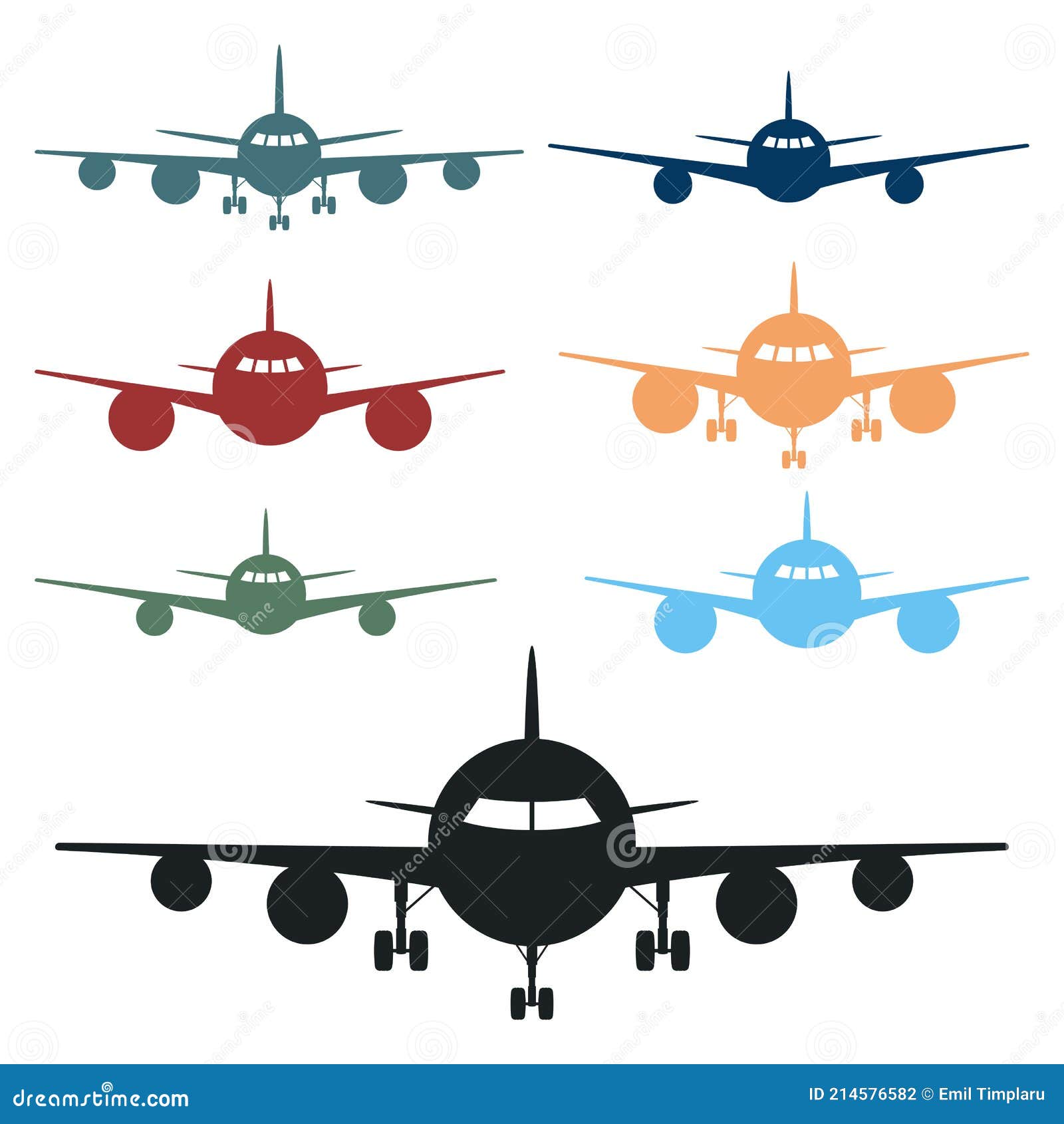 Airplane Front View Vector Design Illustration Stock Vector ...