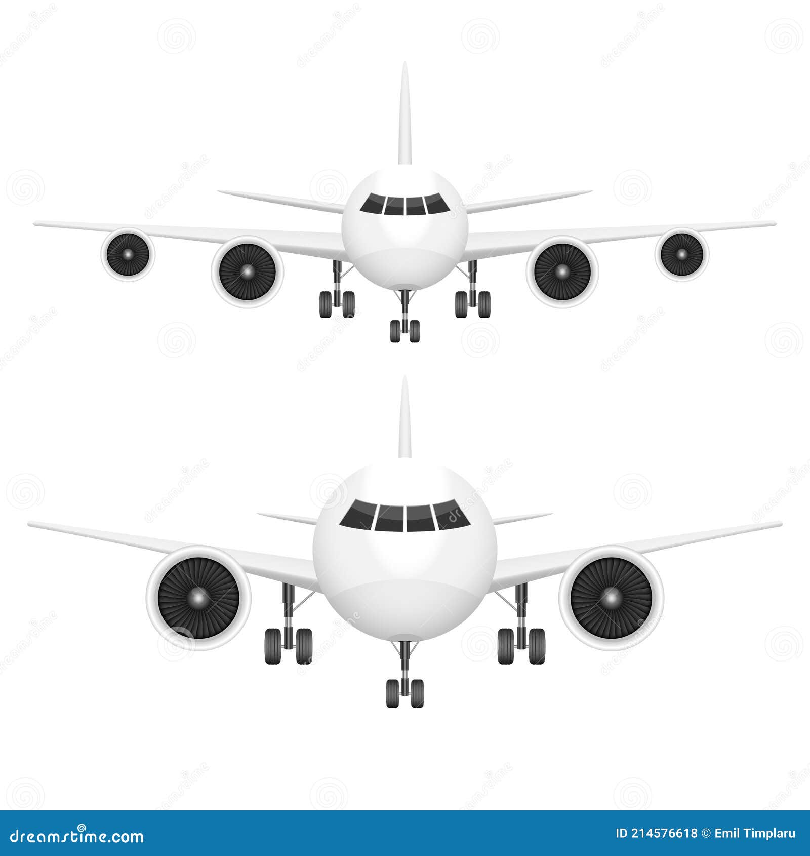Airplane Front View Vector Flat Illustration | CartoonDealer.com #229202913