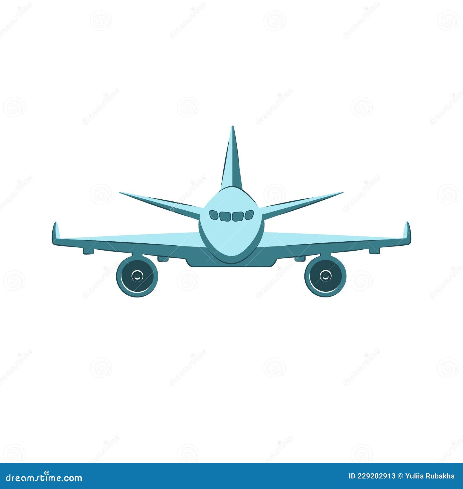 Airplane Front View Vector Flat Illustration Stock Vector ...