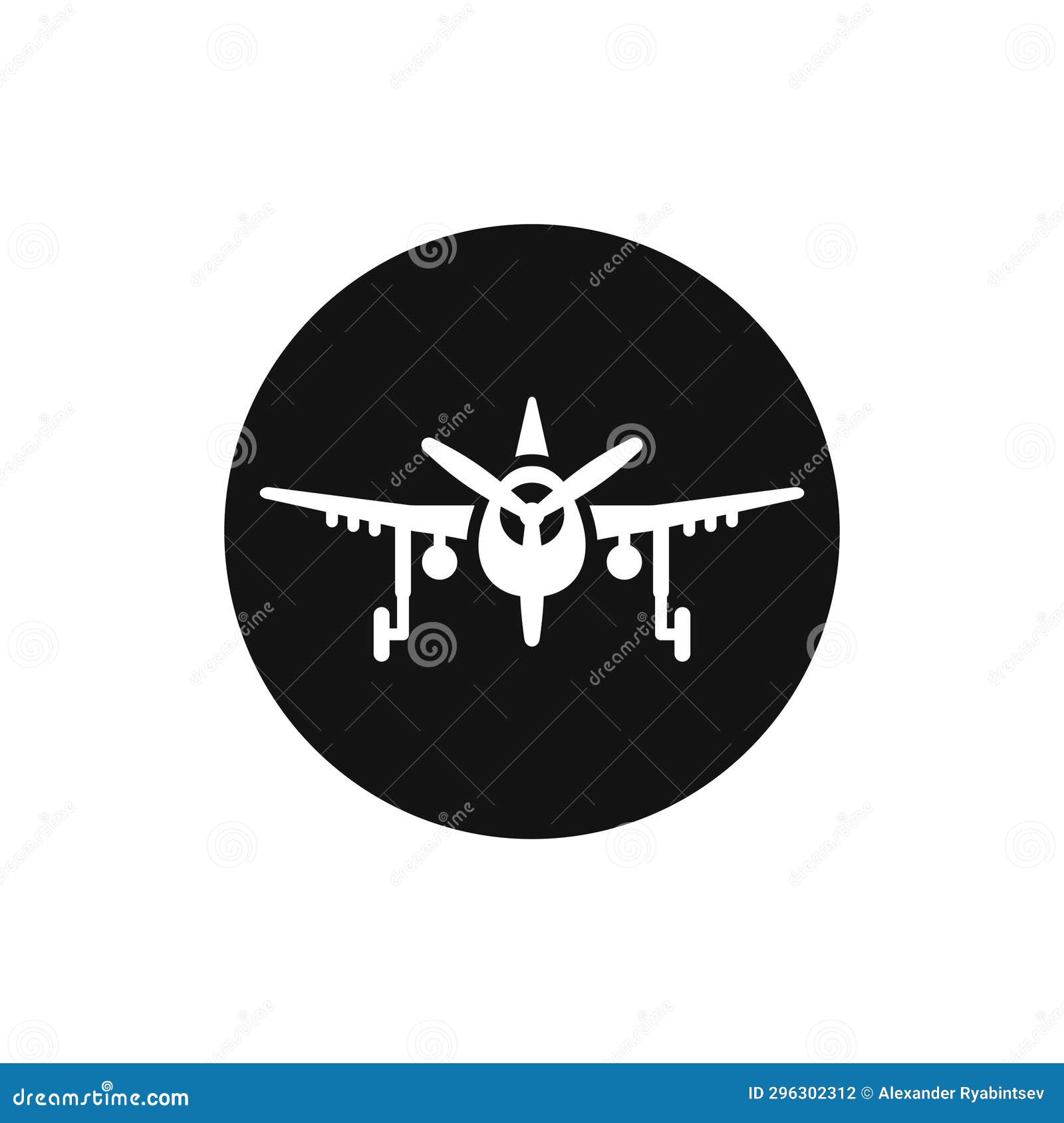 Airplane Front View Vector Icon Stock Vector - Illustration of ...