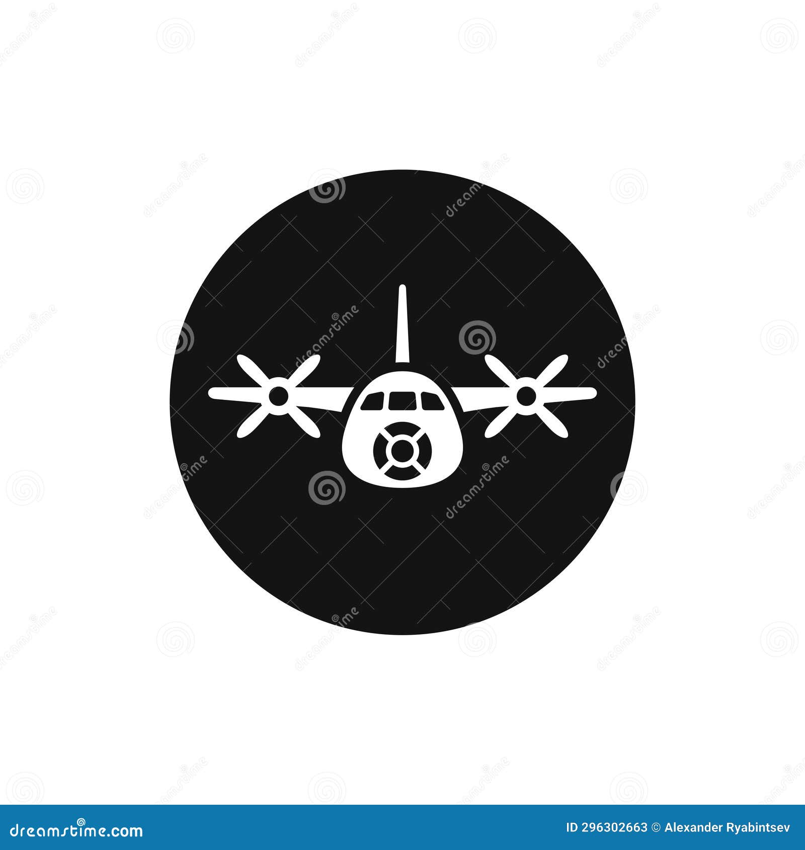 Airplane Front View Vector Icon Stock Illustration - Illustration of ...