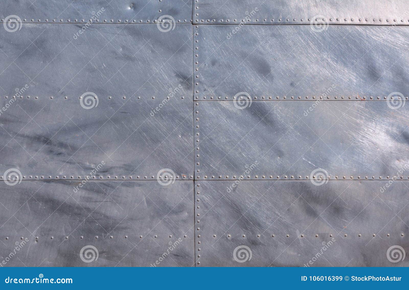 Airplane Fuselage Silver Metal Texture with Rivets. Stock Image - Image ...