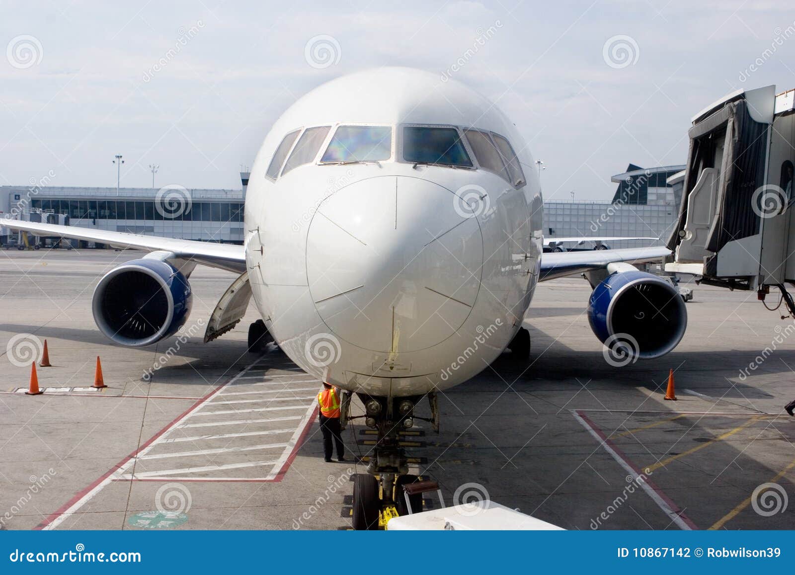 Airplane at the Gate stock photo. Image of white, airline - 10867142