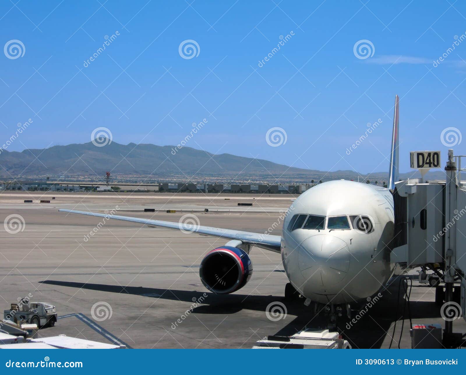 Airplane at gate stock image. Image of airliner, mountains - 3090613