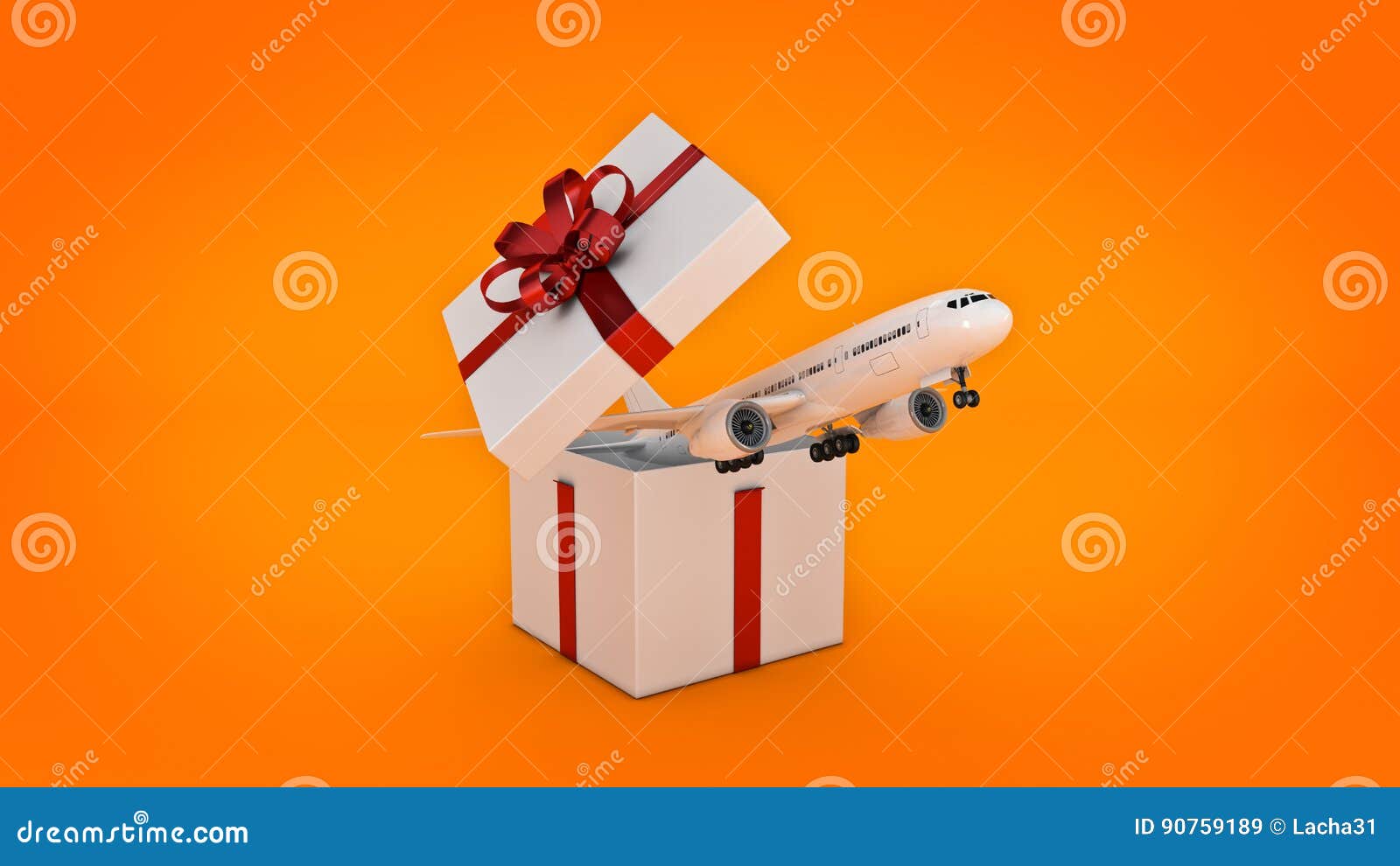 Airplane. Gift box concept stock illustration. Illustration of concept ...