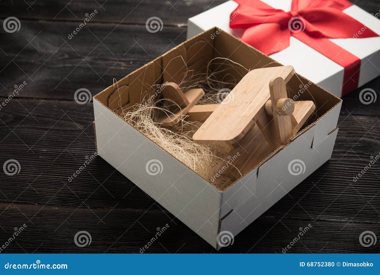 Airplane in gift box stock photo. Image of model, flying - 68752380