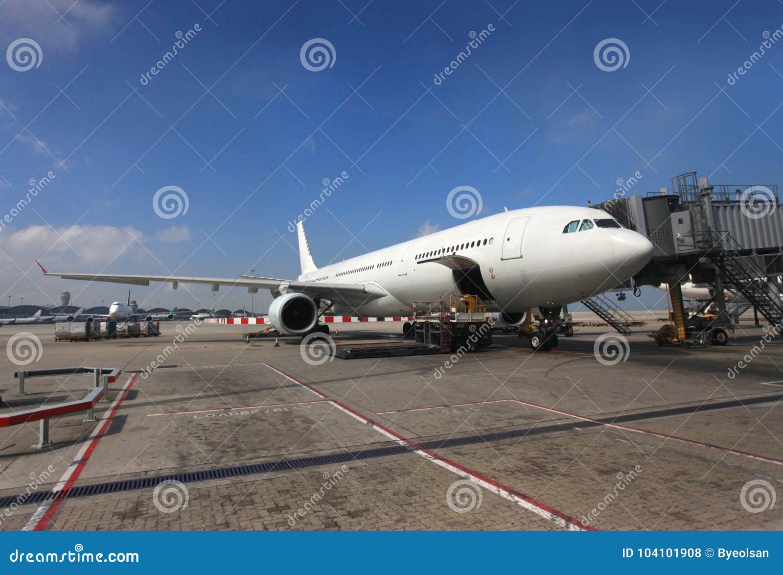A Commercial Airplane on the Ground Stock Photo - Image of airplane ...