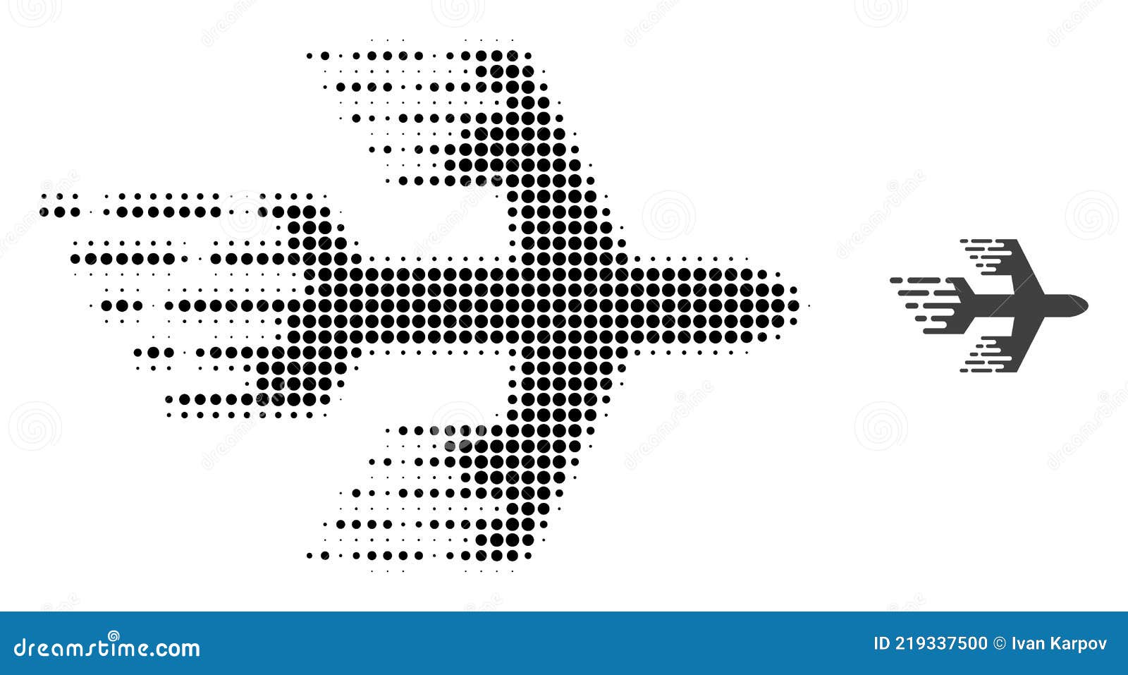 Airplane Halftone Dot Icon stock vector. Illustration of airflight ...