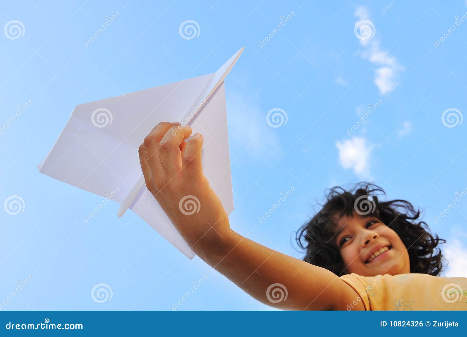 Airplane in the Hand of Child Stock Photo - Image of fingers, childhood ...