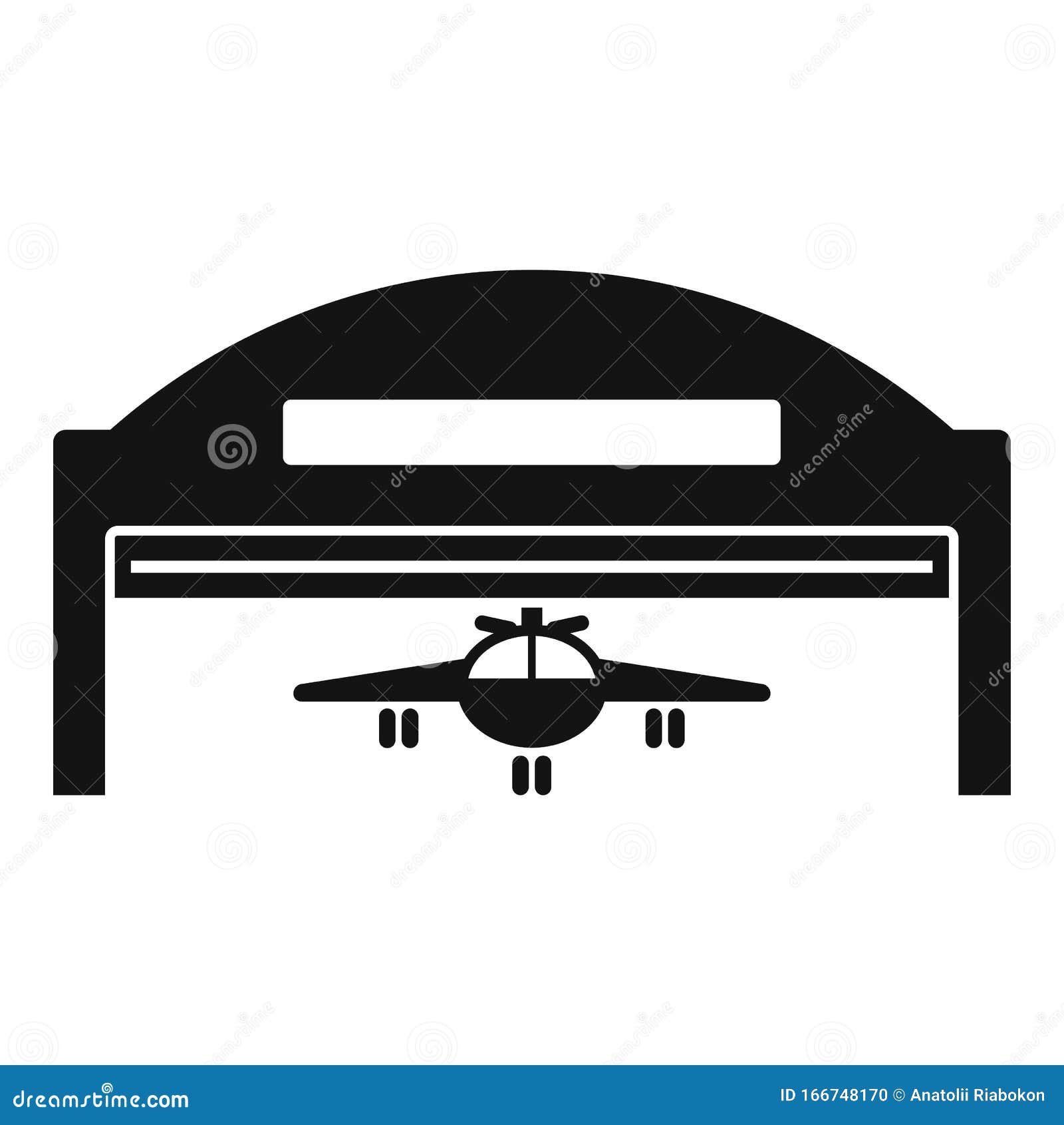 Airplane Hangar Icon, Simple Style Stock Vector - Illustration of plane ...
